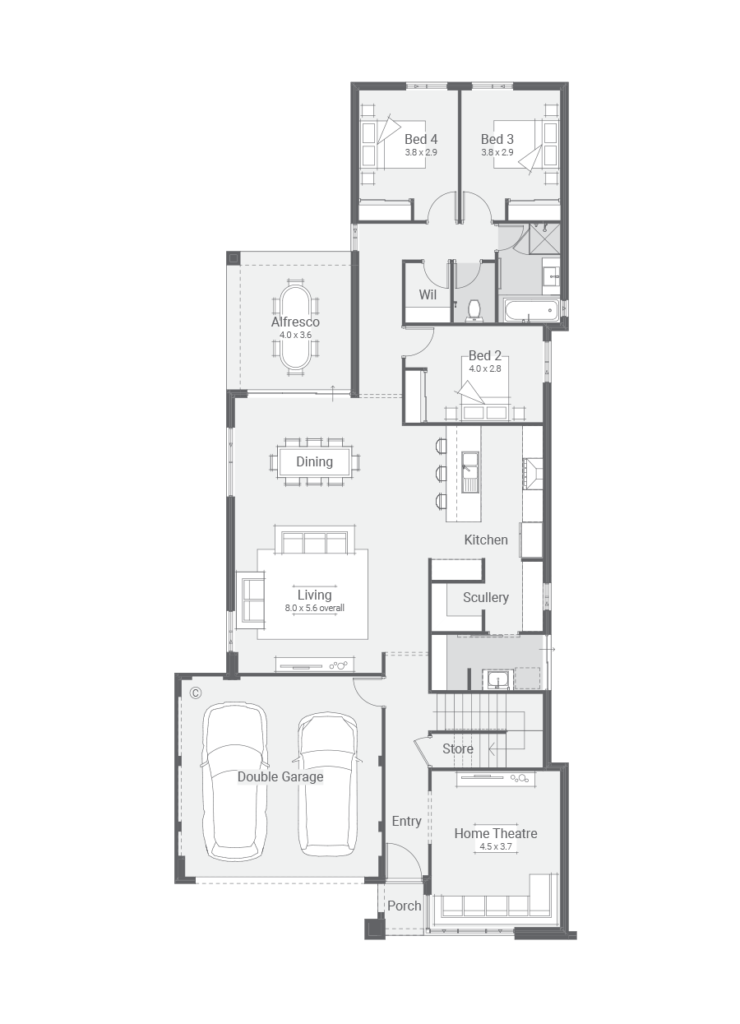 Everton 4 X 2 New House Design Perth | View Floor Plan