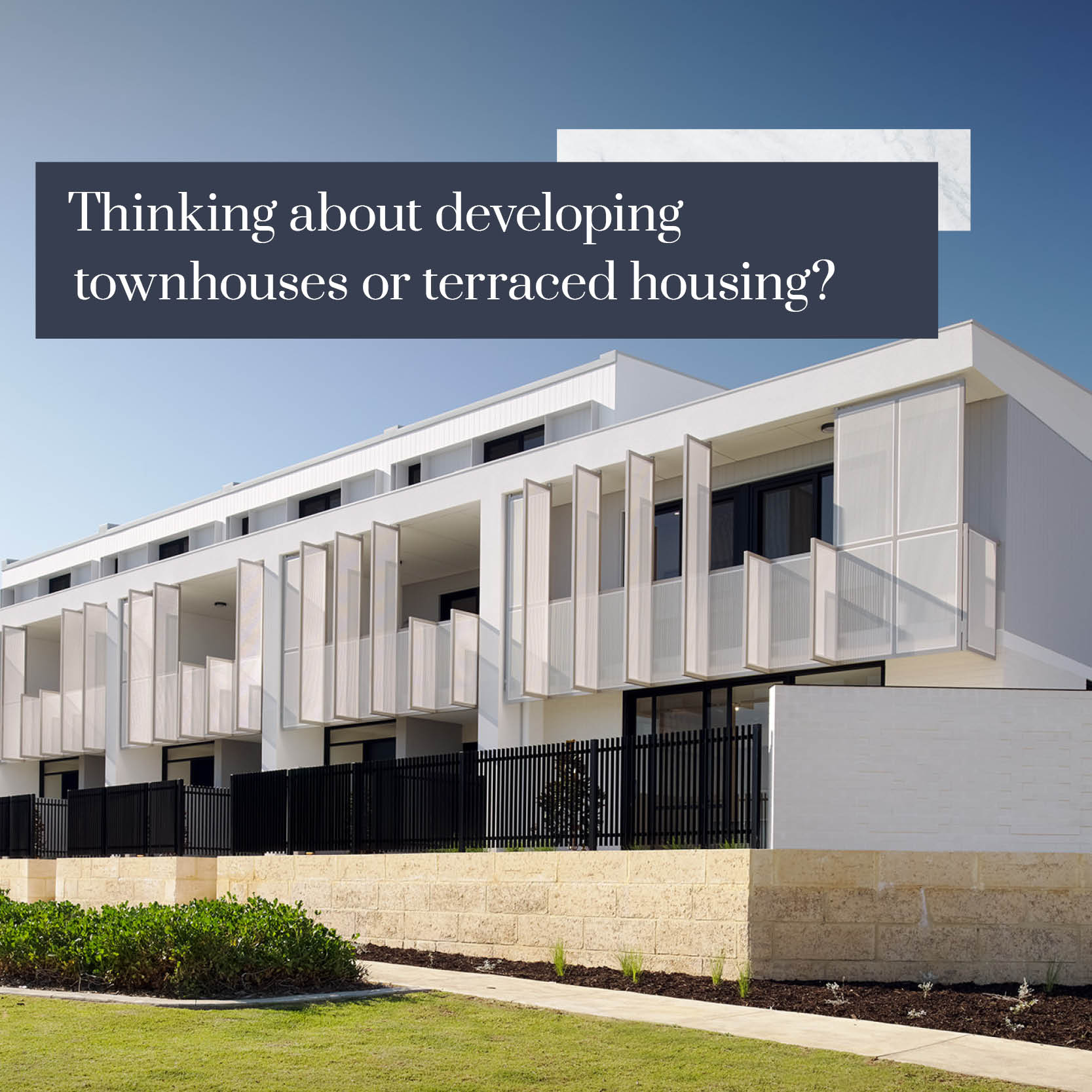 Terraced housing and townhouse development in Perth